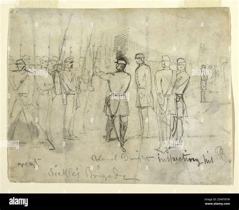 Col Dwight Inspecting His Regiment Winslow Homer American 18361910 Graphite On Paper