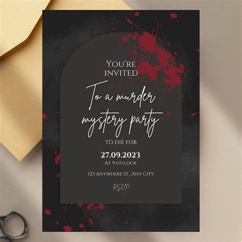 Murder Mystery Invitation Etsy