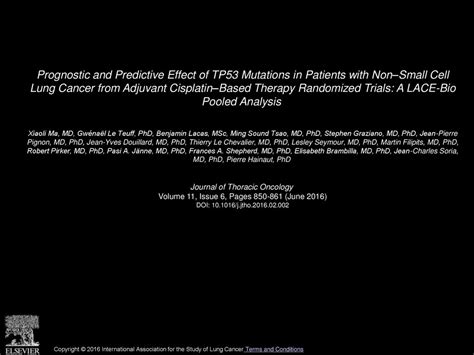 Prognostic And Predictive Effect Of Tp53 Mutations In Patients With Non