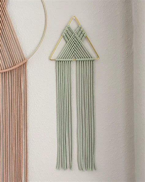 Macrame Pattern Metal Triangle Wall Hanging Diy Modern Boho