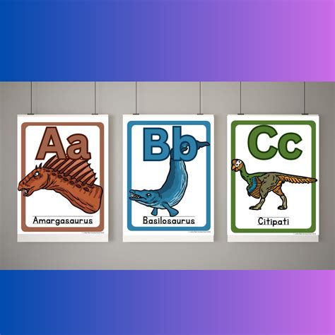 Dinosaur Abc Poster At Isabel Cremean Blog