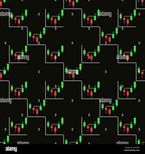 Candlestick Chart Vector Crypto Trading Concept Colored Seamless