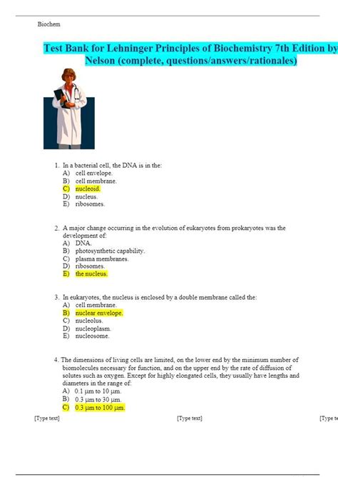Test Bank For Lehninger Principles Of Biochemistry 7th Edition By Nelson Artofit