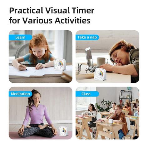 60 Minute Visual Timer With Night Light Countdown Timer Pomodoro Timer With Rainbow Pattern For