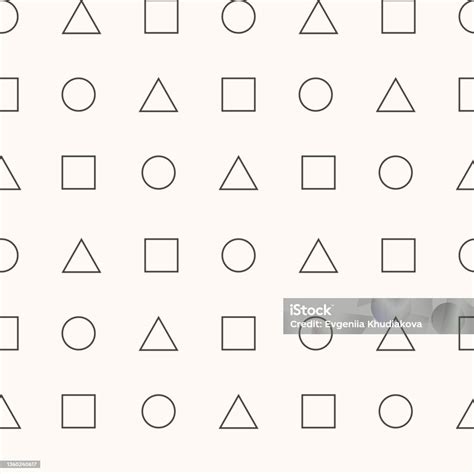 원 삼각형 및 사각형 추상 기하학적 원활한 패턴 이름 카드 명함 및 초대 장 카드 배경 라인 아트 심플한 형상 게임 컨셉