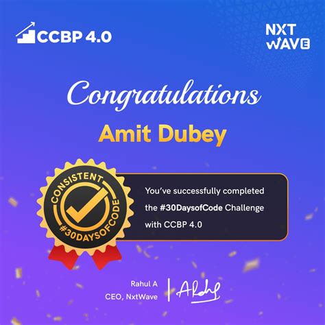 Amit Dubey On Linkedin 30daysofcodechallenge Ccbp Nxtwaveteam