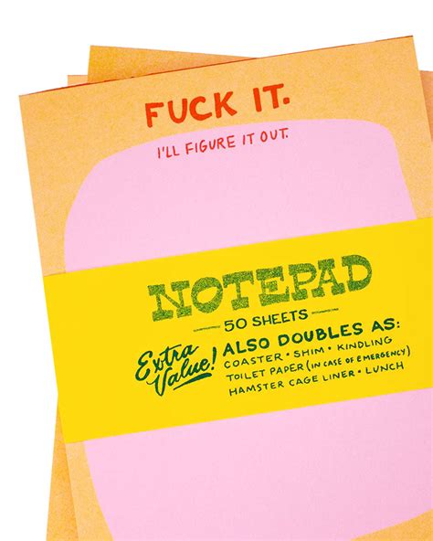 Fuck It Risograph Notepad Fuck It Risograph Notepad