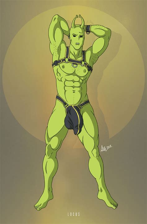 Rule 34 Alexander Gay Art Alien Antennae Class Comics Green Skin Locus Male Male Focus Male