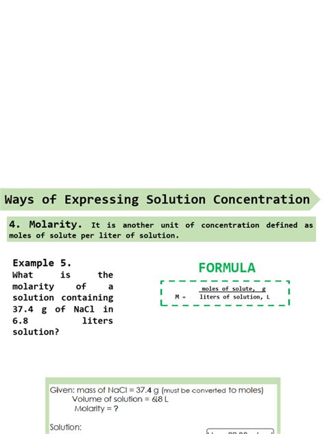 Solution Concentration Molal Molar Mole Fraction Pdf