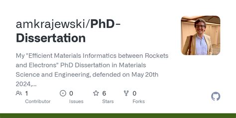 GitHub Amkrajewski PhD Dissertation My Efficient Materials Informatics Between Rockets And