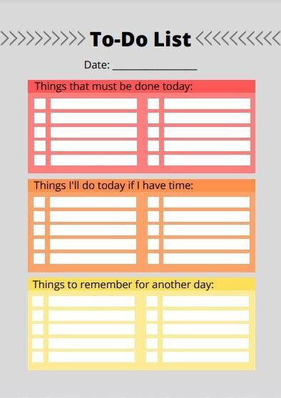 Prioritized To Do List Instant Download Printable Task List Checklist Etsy