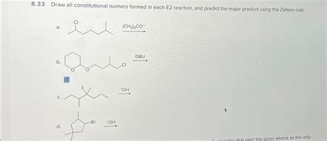 Solved 8 33 Draw All Constitutional Isomers Formed In Each