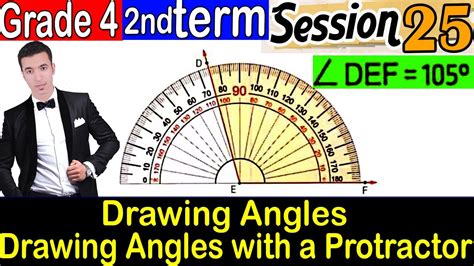 Drawing Angles Drawing Angles With A Protractor 2nd Term Grade 4 Session 25 Youtube