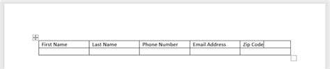 how to automatically resize a table in microsoft word