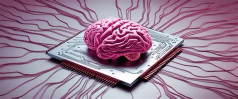 A Neural Interface Chip Illustrating Brain Computer Interaction Concept