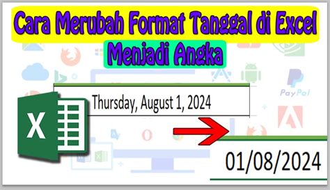 cara merubah format tanggal di excel menjadi angka neicytekno
