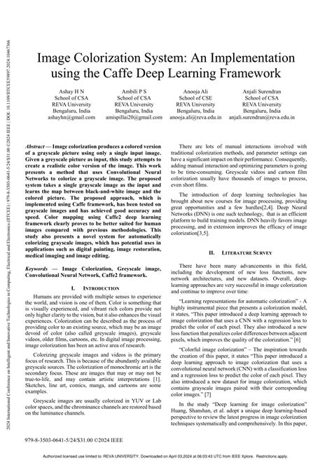 Pdf Image Colorization System An Implementation Using The Caffe Deep