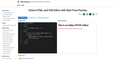 HTML CSS Editor Online Live Preview Code Editor