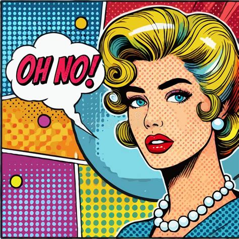Pop Art Illustration Of A Woman With Oh No Expression Stock Illustration Illustration Of