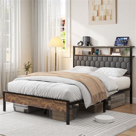 17 Stories Full Size Bed Frames With Upholstered Headboard Wayfair