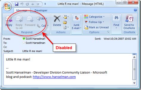how to easily disable reply to all and forward in outlook scott