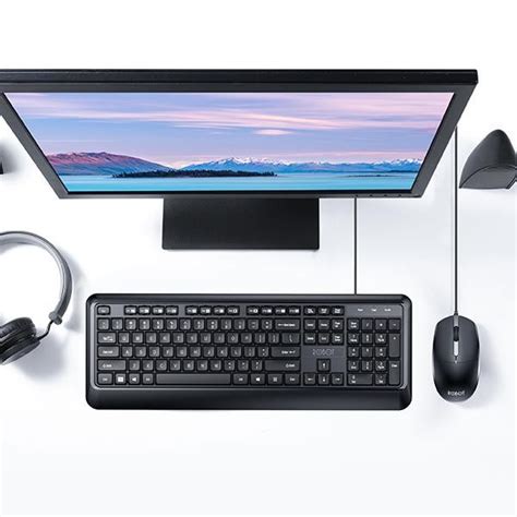 Keyboard Mouse Robot Km 2600 Wired Keyboard And Mouse Combo Black Km2600