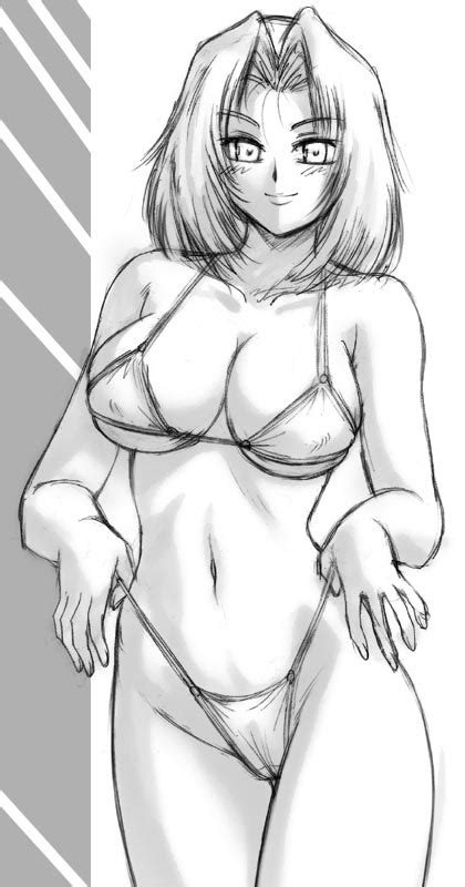 Rule 34 Bikini Breasts Large Breasts Monochrome Swimsuit Tanuki Gakuen 74679