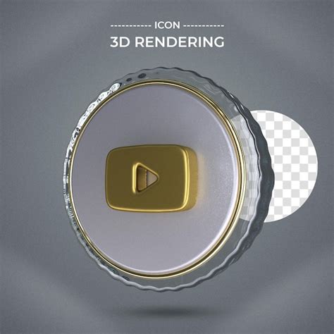 Premium PSD Realistic Youtube Icon D Rendering Transparent Background
