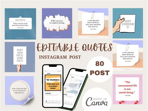 80 Instagram Quote Template Inspirational Quote Post Template