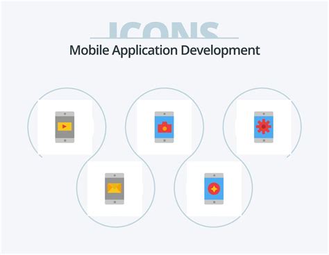 Mobile Application Development Flat Icon Pack 5 Icon Design Mobile Application Application