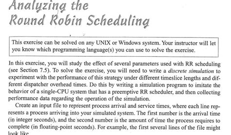 Solved Analyzing The Round Robin Scheduling This Exercise