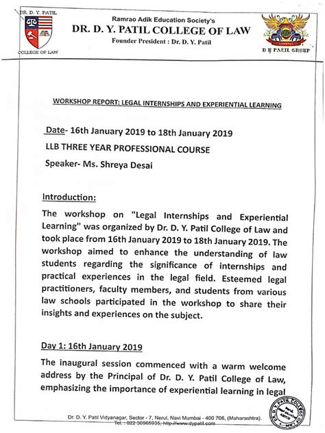 Workshop Report Llb Pdf