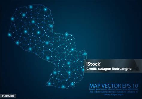 파라과이3d 메쉬 다각형 네트워크 라인 디자인 구체 점 및 구조의지도와 어두운 배경에 추상적 인 매쉬 선과 포인트 스케일 벡터 일러스트 레이 션 Eps 10 0명에 대한