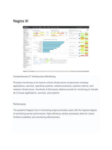 Nagios Xi Comprehensive It Infrastructure Monitoring Pdf Computers