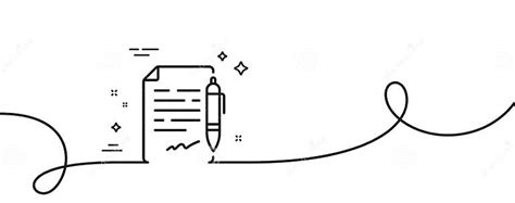Agreement Document Line Icon Contract File Signature Sign Continuous