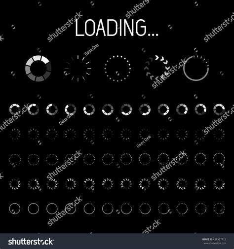 Set Contour Progress Bars Percentages Loader Stock Vector Royalty Free