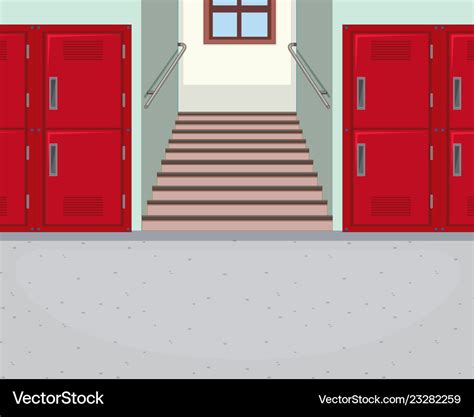 Empty School Hallway