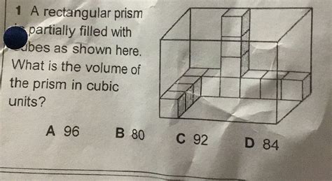 answered 1 a rectangular prism partially filled… bartleby