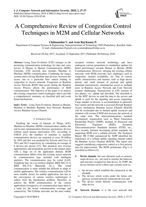 A Comprehensive Review Of Congestion Control Techniques In M2m And
