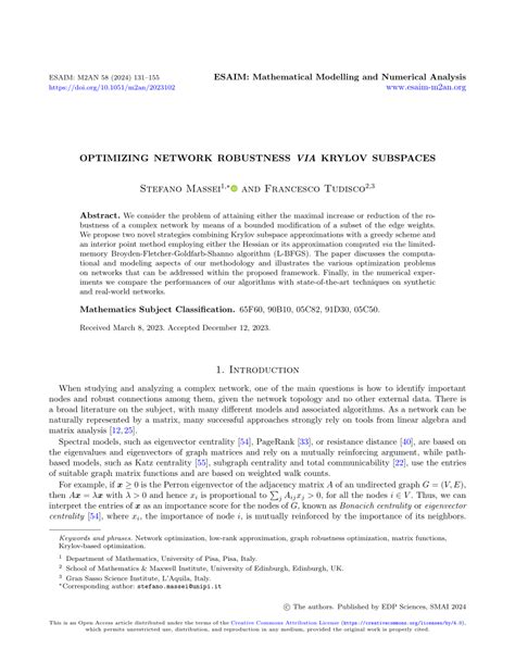 pdf optimizing network robustness via krylov subspaces
