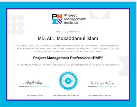 All Mokaddamul Islam Rafi Pmp® On Linkedin Alhumdulillah From Now On Certified “project