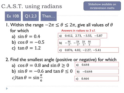 PPT Simple Trig Equations Using Radians PowerPoint Presentation Free Download ID