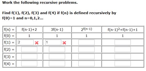 Solved Work The Following Recursive Problems Find F Chegg