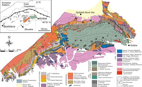 Simplified Geological Map Of The Gemeric Unit And The Adjoining