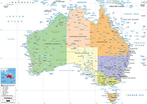 Australia Map Political Worldometer