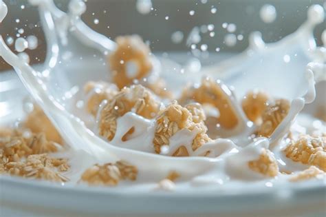Ai Generative Cereal Meets Milk Premium Ai Generated Image