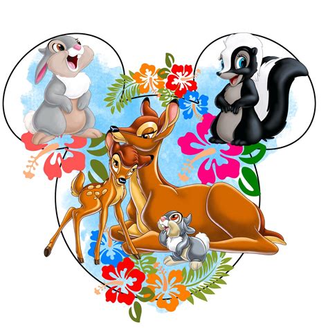 Bambi Watercolor Background Bambi Png Clipart Thumper Flower