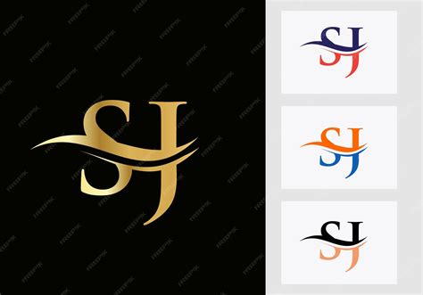 Letra Sj Logo Design Modelo De Logotipo Sj Vetor Premium