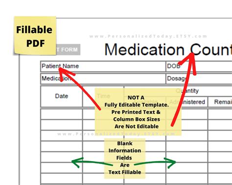 Pdf Medication Count Sheet 1 Printable And 1 Text Input Fillable Us Letter Size Digital Download Pdf Medication Count Sheet 1 Printable And 1 Text Input Fillable Us Letter Size Digital Download
