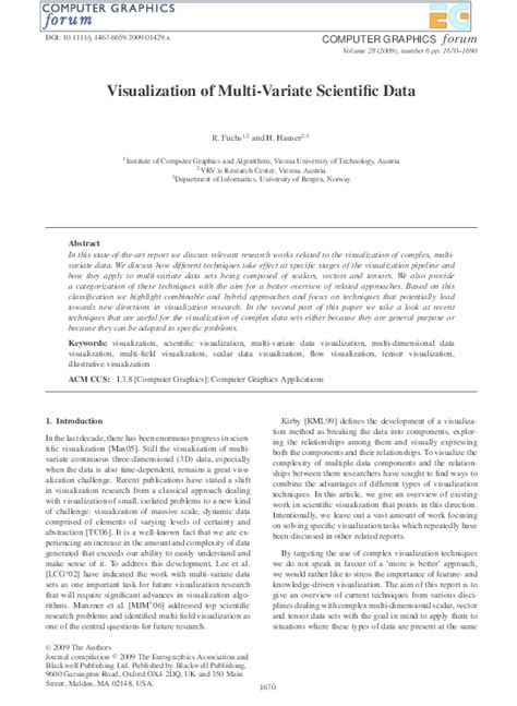 pdf visualization of multi‐variate scientific data